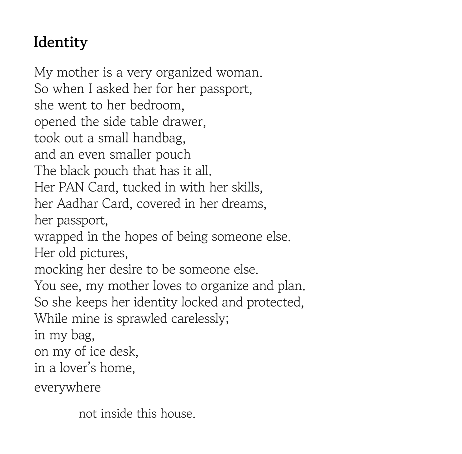 ‘Identity’ and ‘Feelings,’ Two Poems – Writing Women